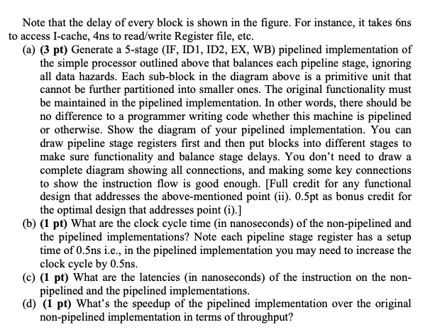Question 1 (6 pt) This problem explores pipeline | Chegg.com
