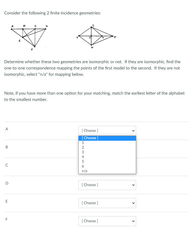 For each of the following finite geometries, | Chegg.com
