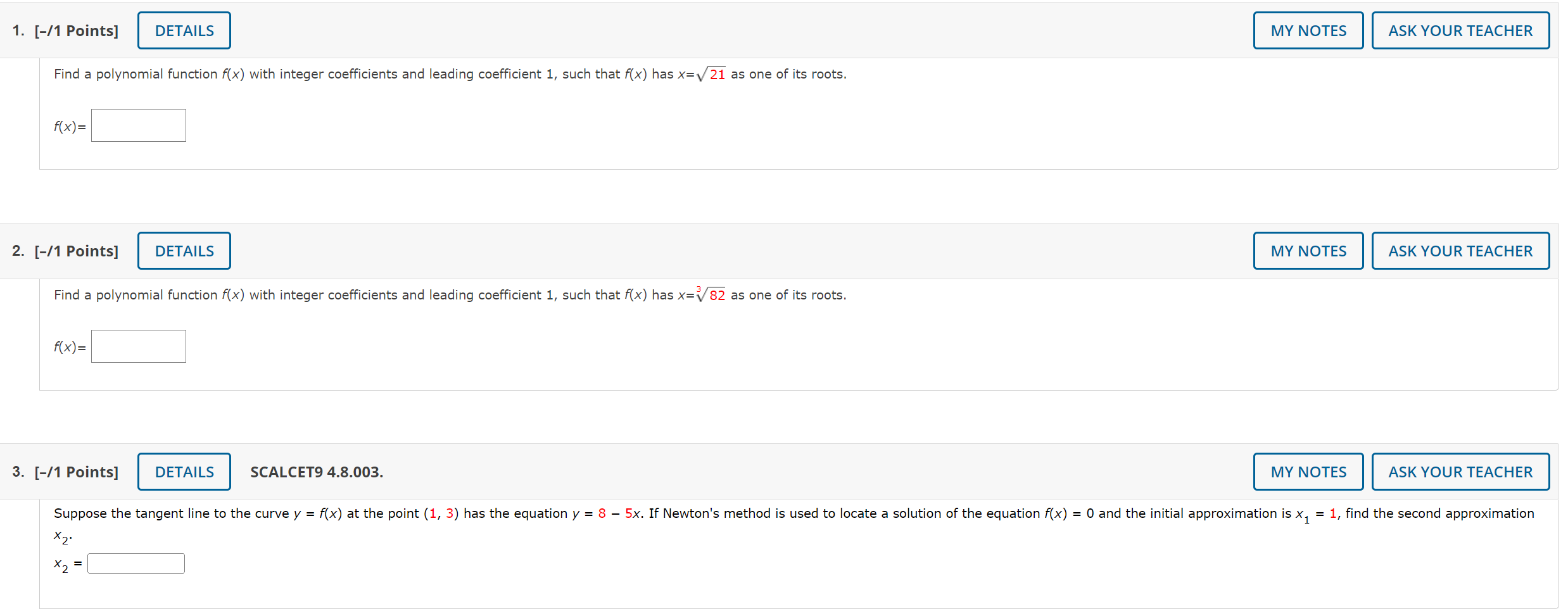 Find A Polynomial Function F X With Integer
