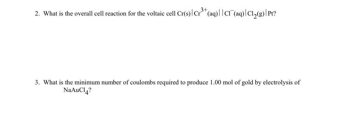 Solved 2. What is the overall cell reaction for the voltaic | Chegg.com