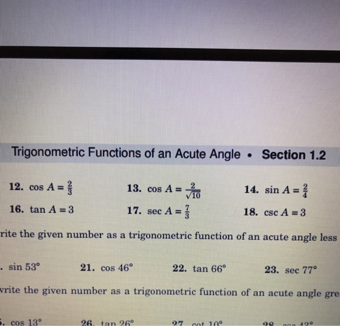Solved Find the values of the other five trigonometric of | Chegg.com