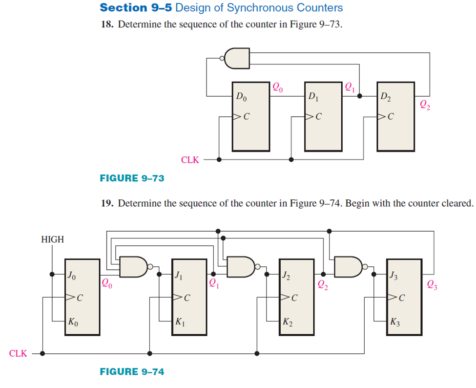 Solved Section 9-5 Design of Synchronous Counters 18. | Chegg.com