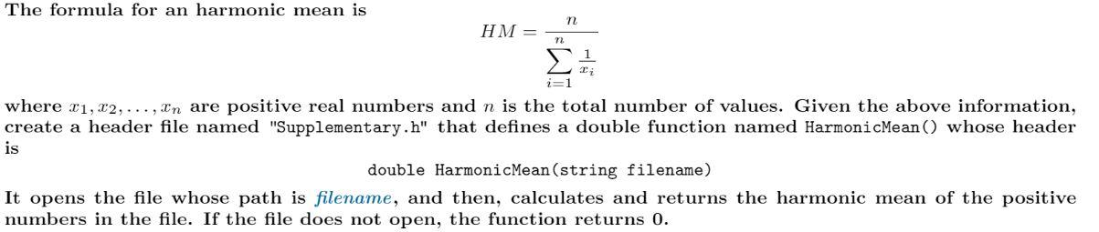 Solved The formula for an harmonic mean is n HM= n 1 where | Chegg.com