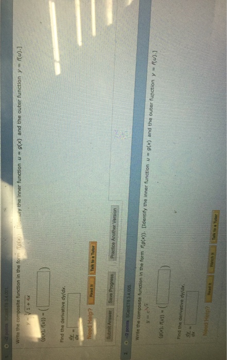 Solved Write the composite function in the form f(g(x)). | Chegg.com