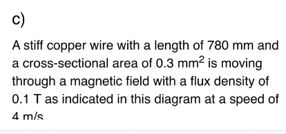 Solved A stiff copper wire with a length of 780 mm and a | Chegg.com