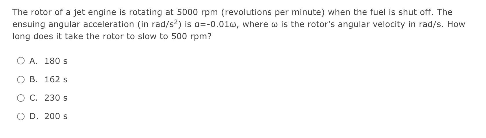Solved The rotor of a jet engine is rotating at 5000 rpm | Chegg.com
