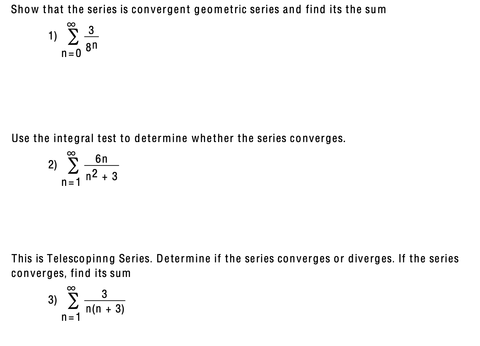 Solved Show that the series is convergent geometric series | Chegg.com