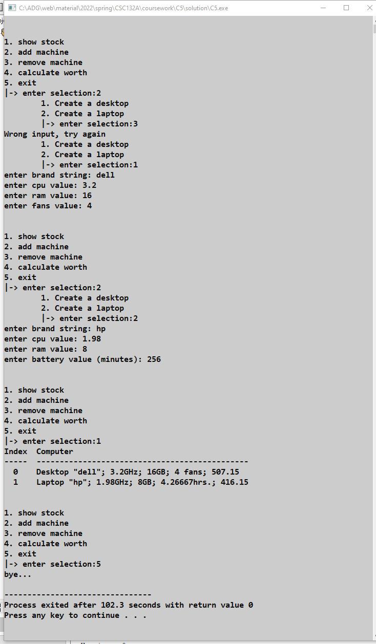 Solved I want you to Create the Driver program as shown | Chegg.com