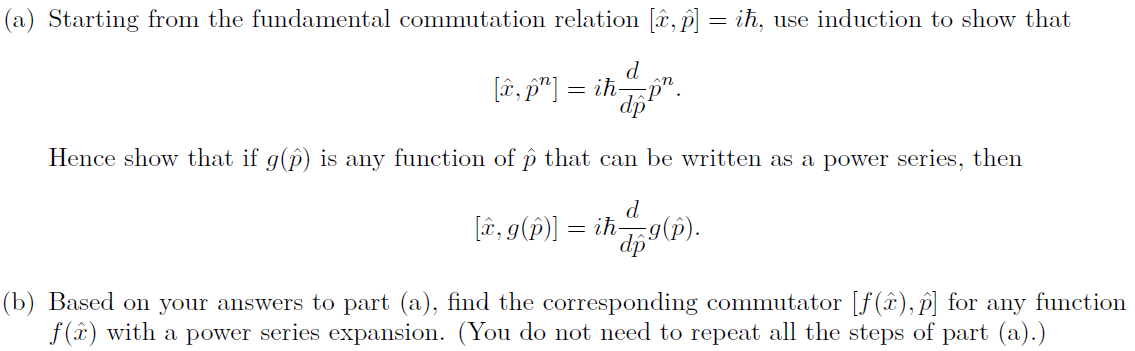 Solved (a) Starting from the fundamental commutation | Chegg.com