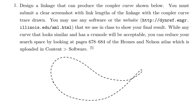 Solved 1. Design a linkage that can produce the coupler | Chegg.com