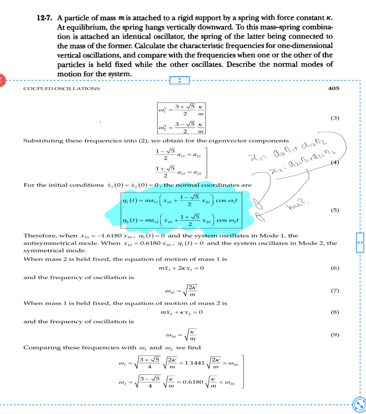 Solved 12-7. ﻿A particle of mass m ﻿is attached to a rigid | Chegg.com