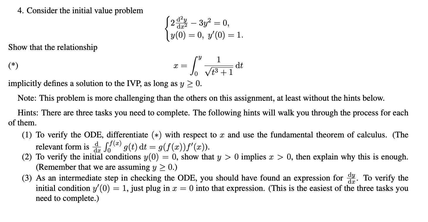 Solved Consider the initial value | Chegg.com