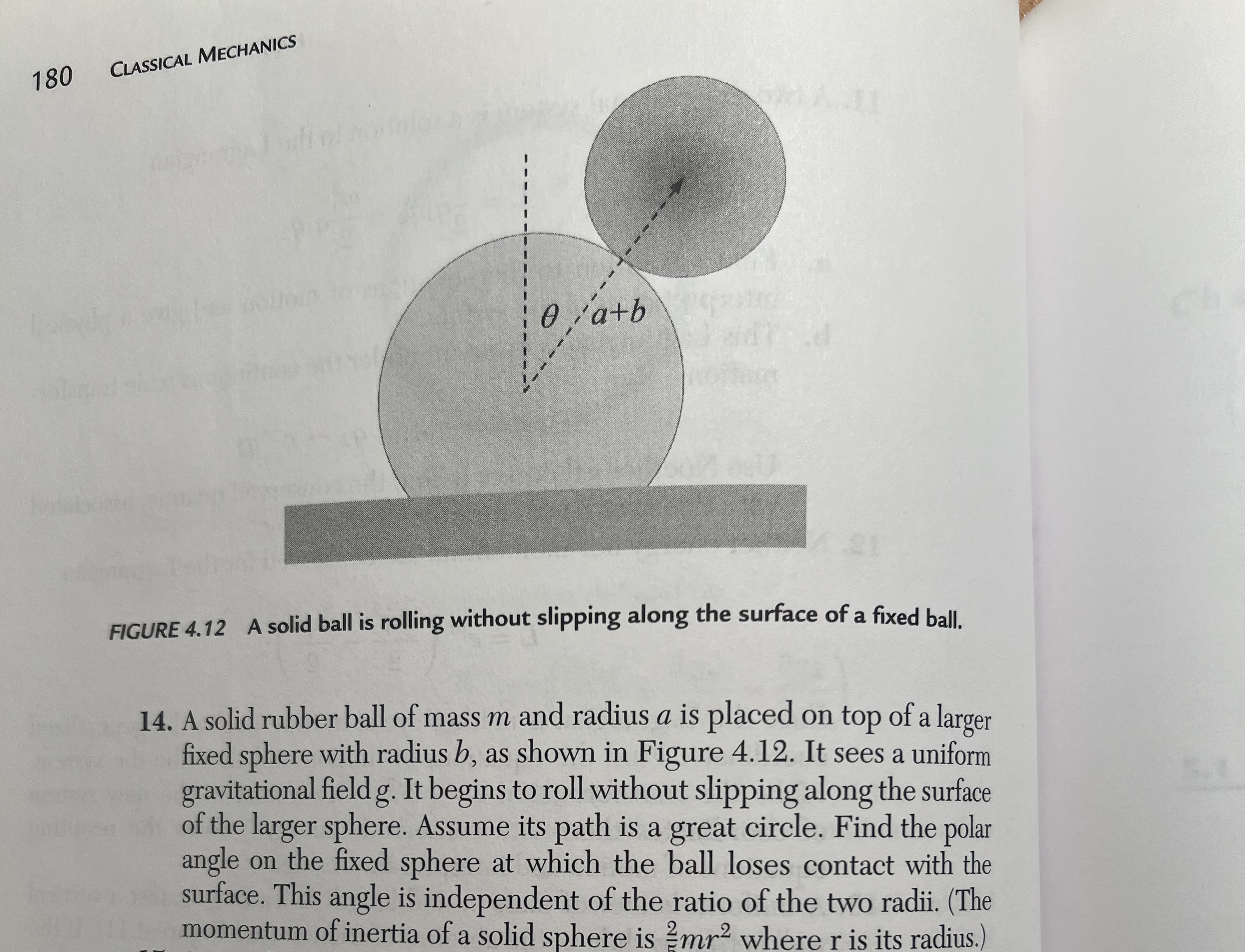 Solved A solid ball is rolling without slipping along the | Chegg.com