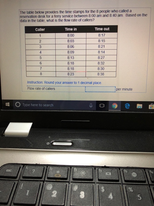 Solved The table below provides the time stamps for the 8 | Chegg.com