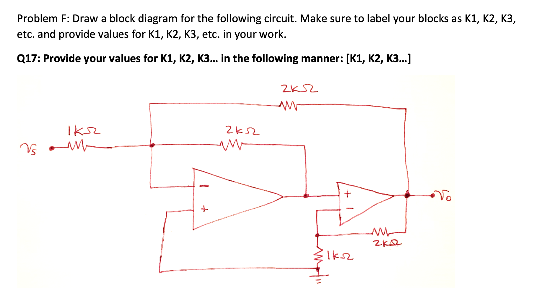 Solved Problem F: Draw a block diagram for the following | Chegg.com