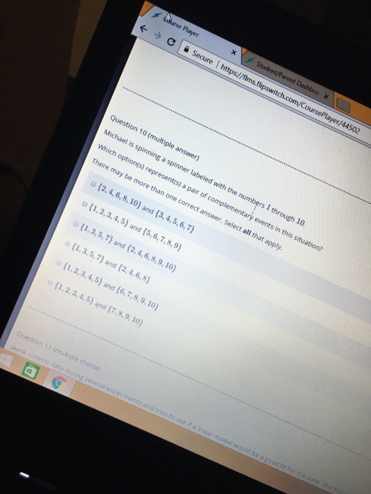 Solved ← → clià Secure l https://flms. yer/44502 Question 10 | Chegg.com