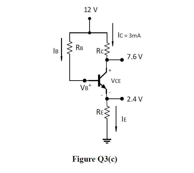 Solved (c) For the emitter-bias circuit as shown in Figure | Chegg.com