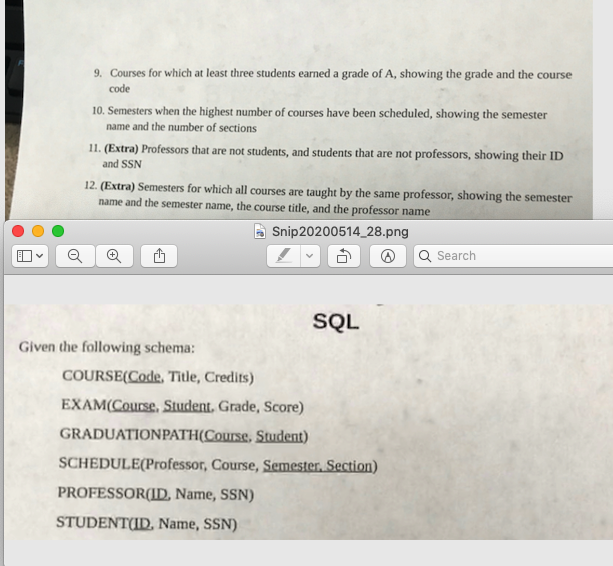 Solved 9. Courses for which at least three students earned a | Chegg.com