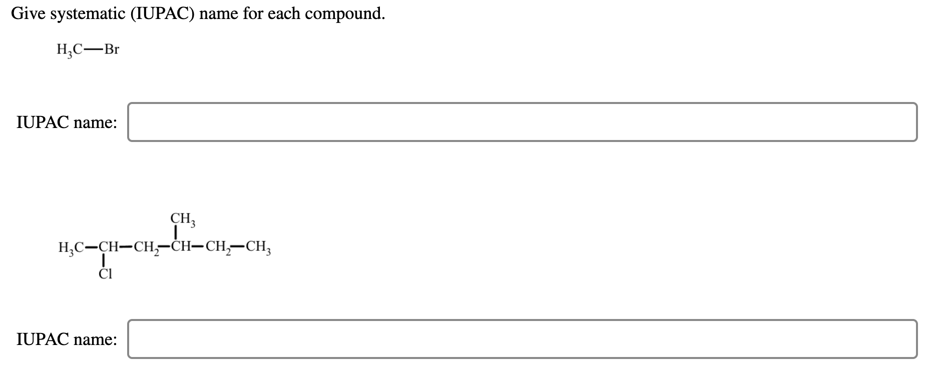 Solved Give systematic (IUPAC) name for each compound. | Chegg.com