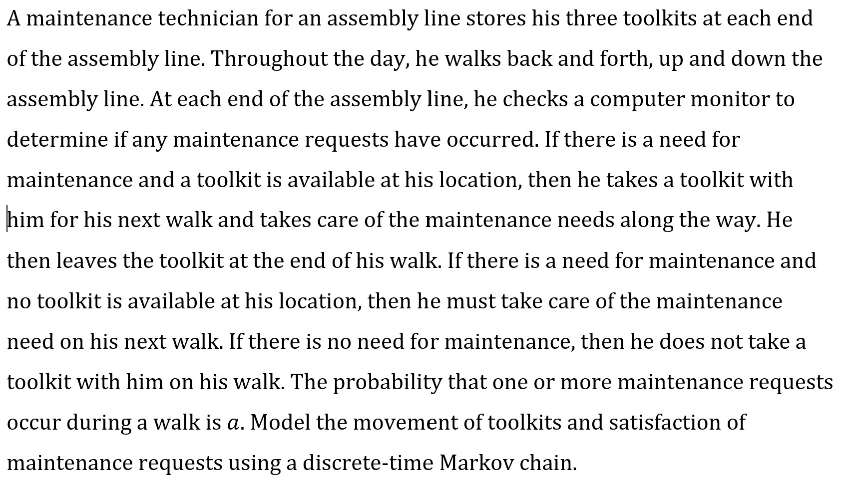 A maintenance technician for an assembly line stores | Chegg.com