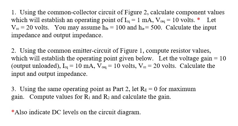 1. Using the common-collector circuit of Figure 2, | Chegg.com