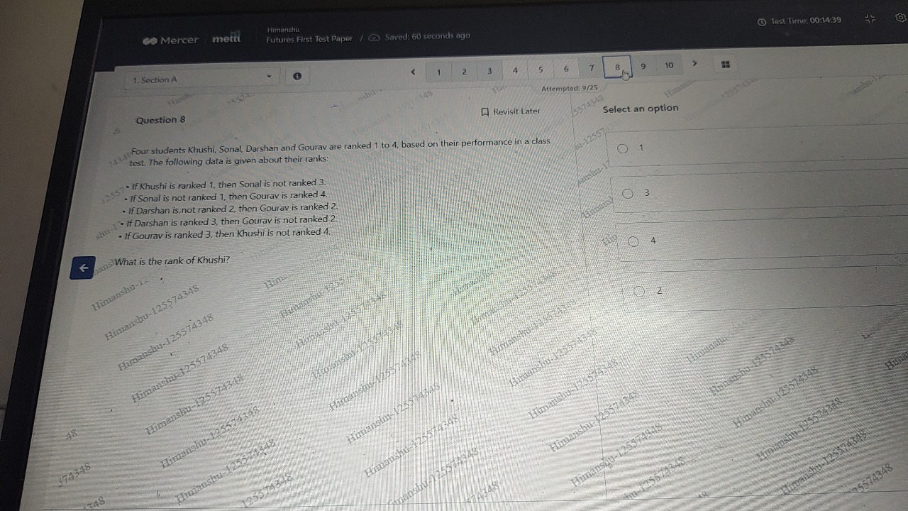 Solved Four students Khushi, Sonal, Darshan and Gourav are | Chegg.com