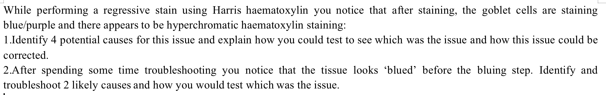 Solved While performing a regressive stain using Harris | Chegg.com
