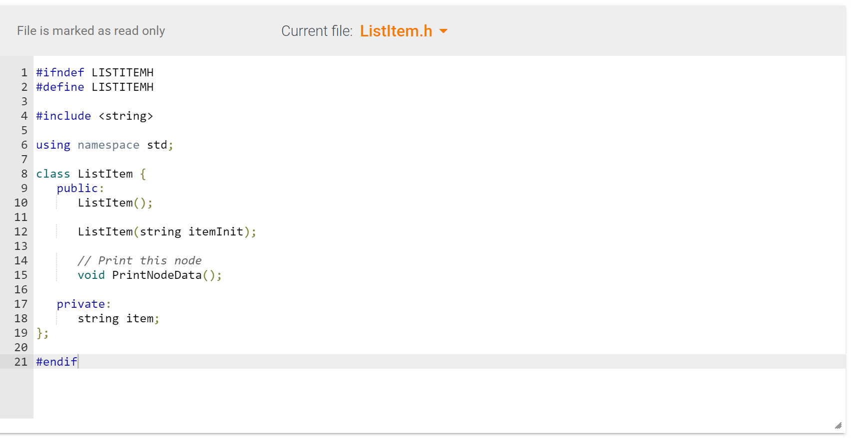 Solved Given a ListItem class, complete main() using the | Chegg.com Solved Given a ListItem class, complete main() using the | Chegg.com