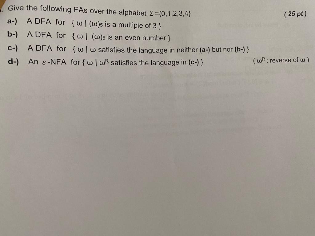 Solved Give the following FAs over the alphabet | Chegg.com