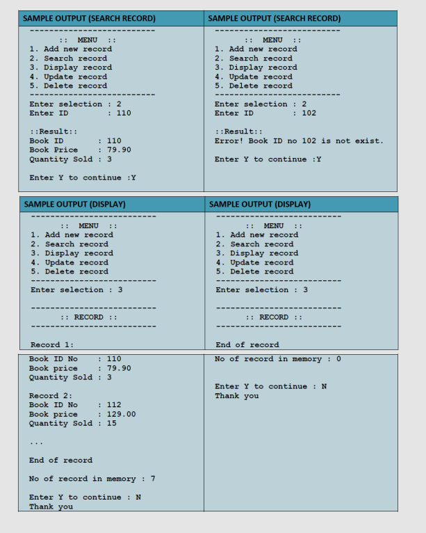 Solved Create an application program to cater for any user | Chegg.com