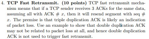 Solved 4. TCP Fast Retransmit. (10 points) TCP fast | Chegg.com