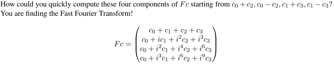 Solved How could you quickly compute these four components | Chegg.com