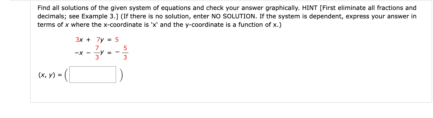 Solved Find all solutions of the given system of equations | Chegg.com