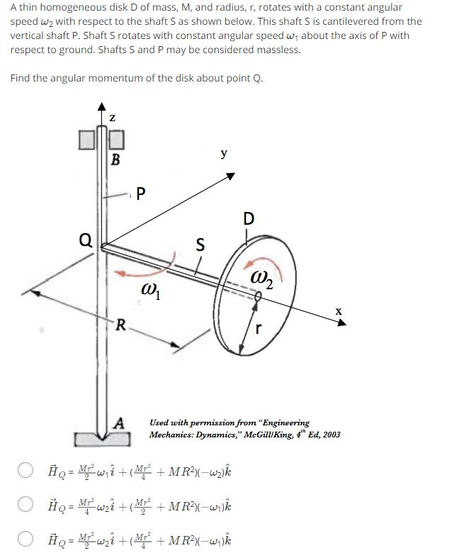 A thin homogeneous disk D of mass, M, and radius, r, | Chegg.com