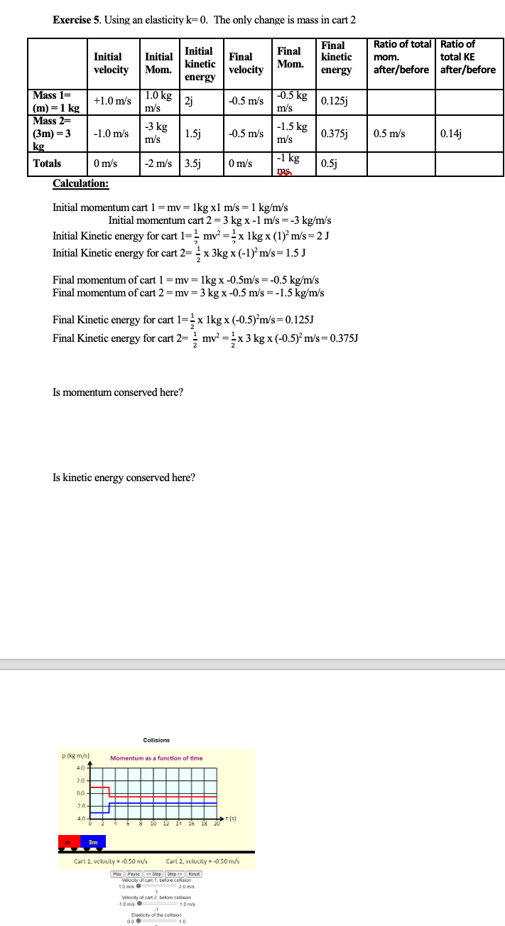 Solved Perfectly Inelastic Collision Exercise 4. Using an | Chegg.com