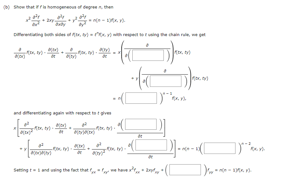 Solved A function f is called homogeneous of degree n if it | Chegg.com
