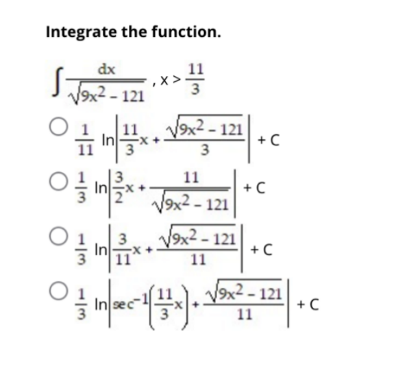 Solved Integrate the function. | Chegg.com