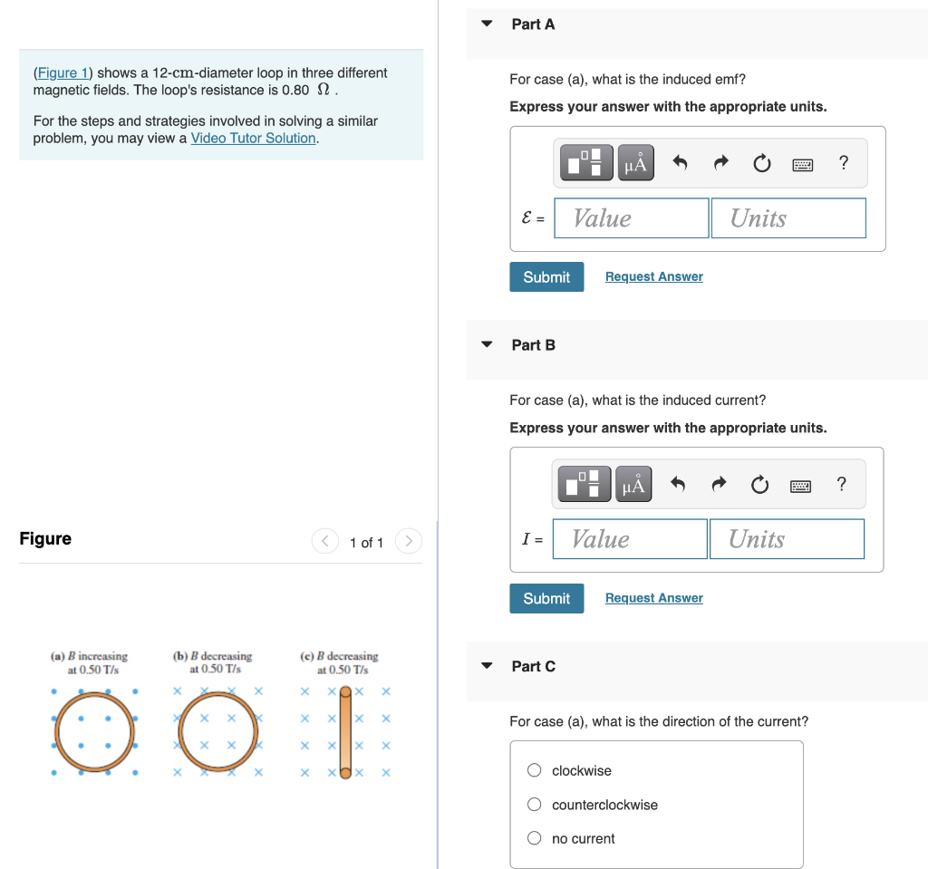 Solved Part A (Figure 1) shows a 12-cm-diameter loop in | Chegg.com