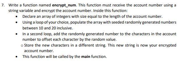 Solved 7. Write a function named encrypt_num. This function | Chegg.com