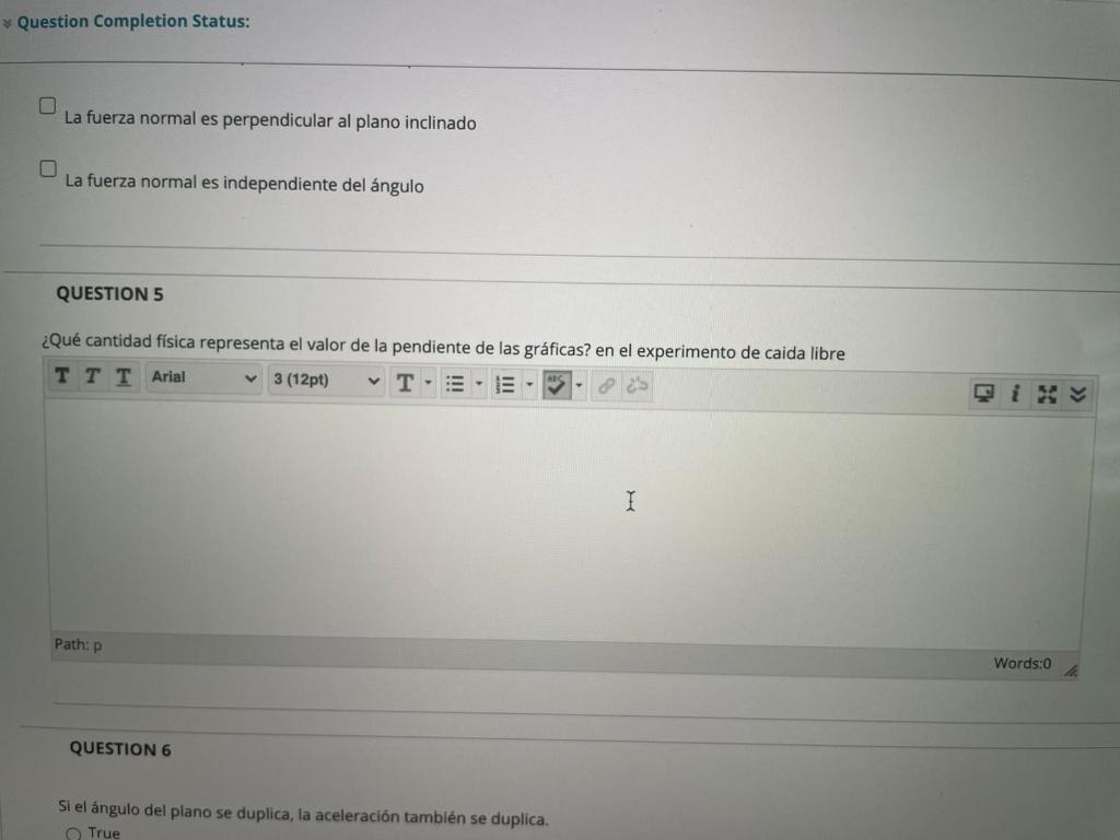 * Question Completion Status: La fuerza normal es | Chegg.com