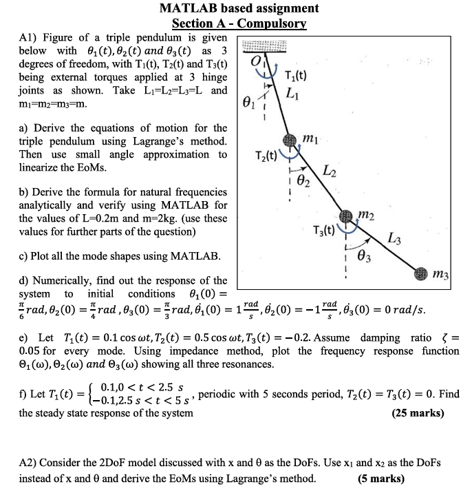 Solved MATLAB based assignmentSection A - | Chegg.com