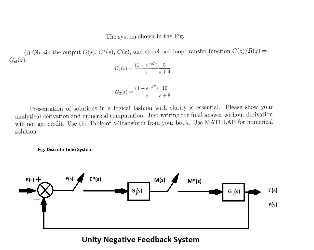 The system shown in the Fig. (i) Obtain the output | Chegg.com