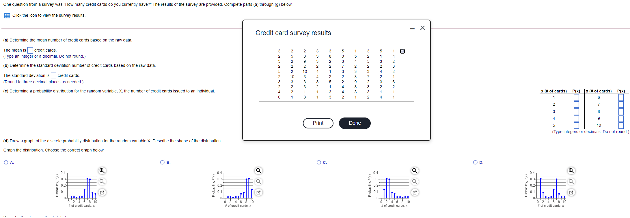 Solved solve for a-d (table for c is off to the far right) | Chegg.com
