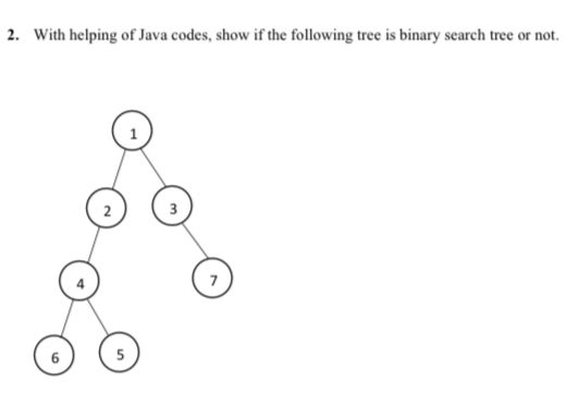 Solved 2. With helping of Java codes, show if the following | Chegg.com