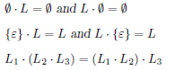 Solved ∅⋅L=∅ and L⋅∅=∅ {ε}⋅L=L and L⋅{ε}=L | Chegg.com