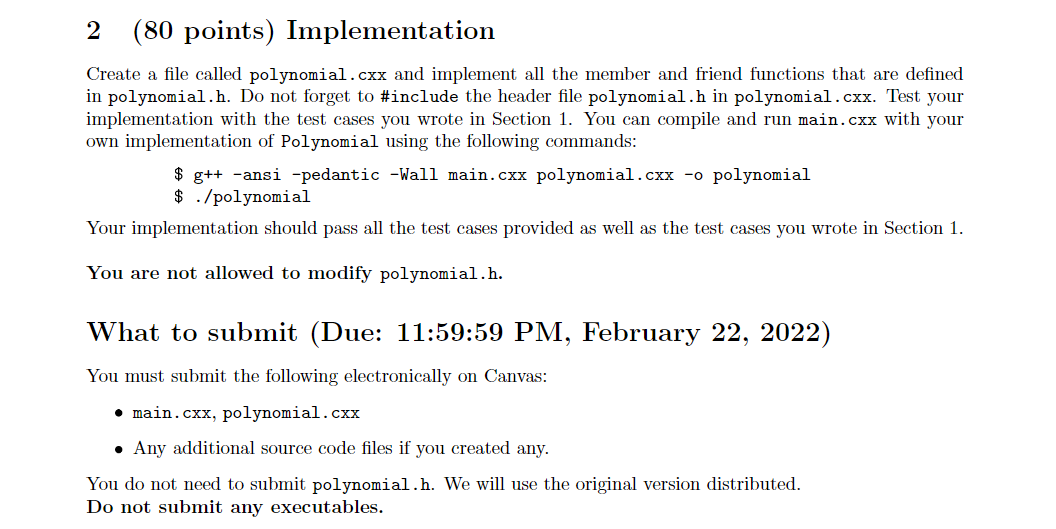 Solved Univariate Polynomial with int Coefficients A | Chegg.com