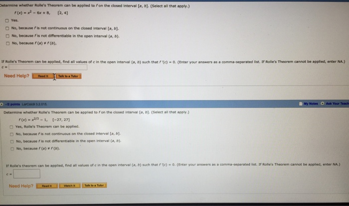 Solved Determine Whether Rolles Theorem Can Be Applied To F