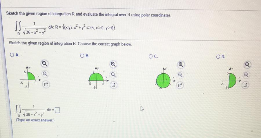 Solved Sketch the given region of integration R and evaluate | Chegg.com