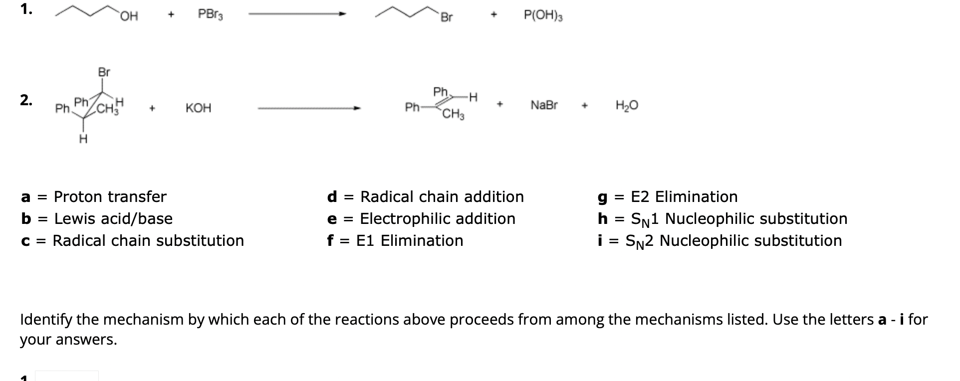 Solved a= Proton transfer b= Lewis acid/base c= Radical | Chegg.com