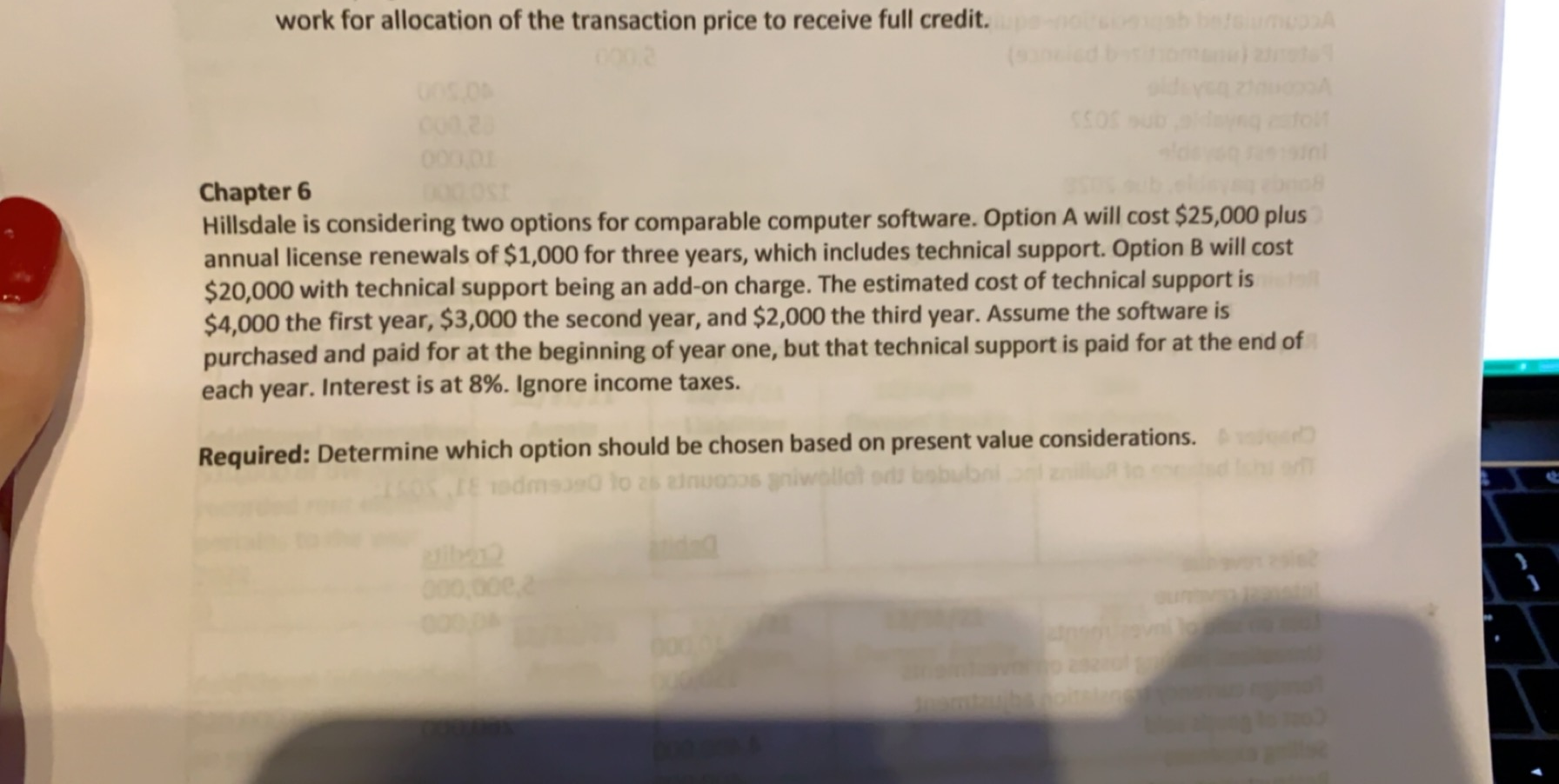 Solved work for allocation of the transaction price to | Chegg.com